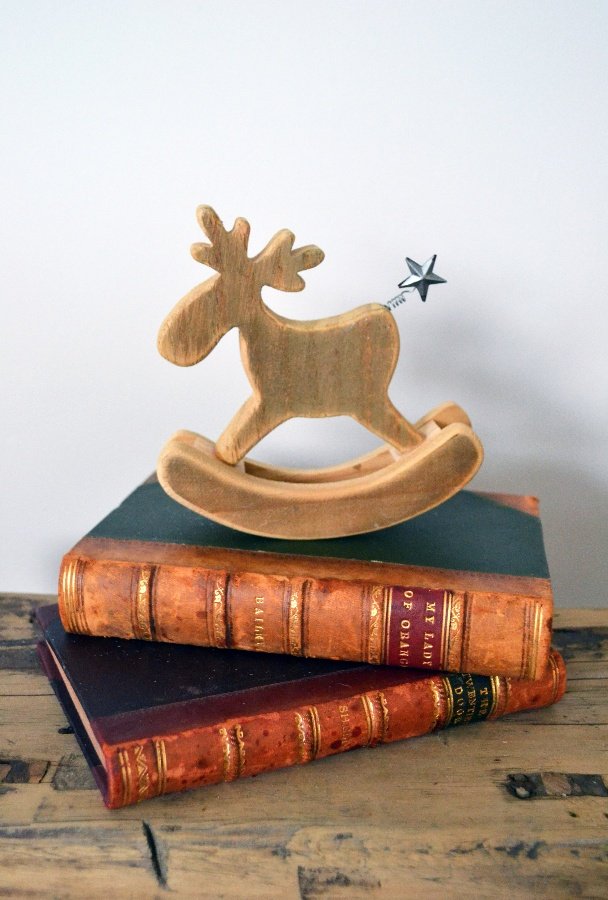 ZF238 / Wooden Rocking Moose With Star Tail | 12209 | Christmas / Kids ...