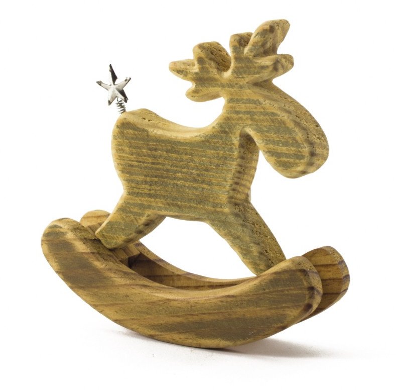 ZF238 / Wooden Rocking Moose With Star Tail | 12209 | Christmas / Kids ...
