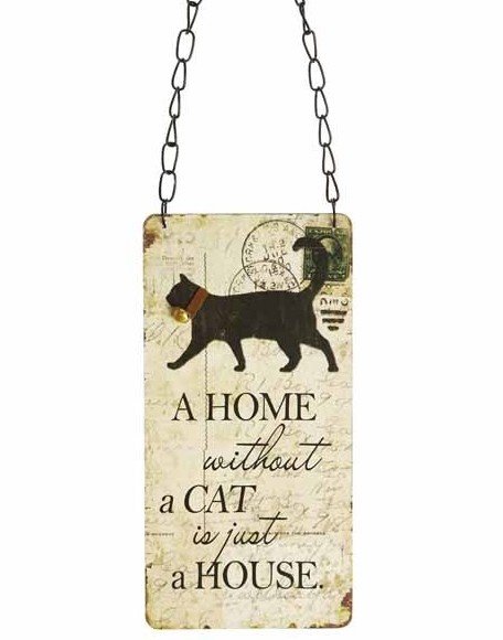 SGM259A / Hanging Wooden Cat Sign, 20cm | 14998 | Signs & Plaques ...