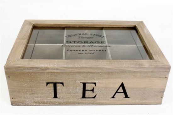 GS0011 / Natural Wooden Tea Box | 18529 | Interior Decor / Kitchen ...