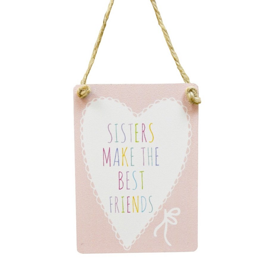 Pastel Pink Sister Mini Metal Sign | 21686 | Ranges / Hearts | Rosefields