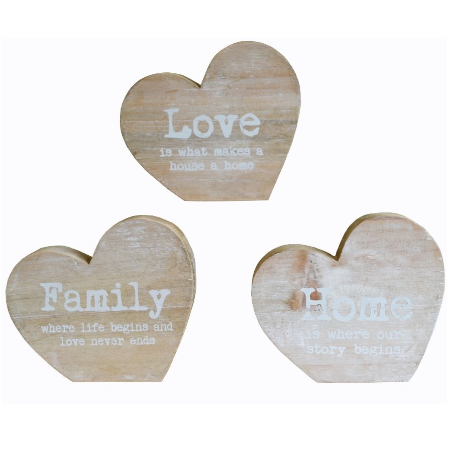 OR0436 / Heart Slogan Deco 16cm | 22789 | Interior Decor / Hearts ...