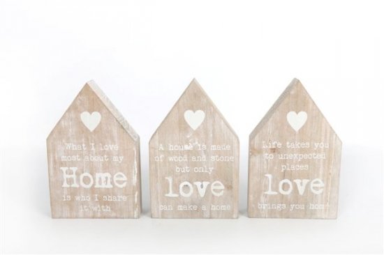 OR0435 / House Shape Slogan Deco 19cm | 22790 | Signs & Plaques / Love ...