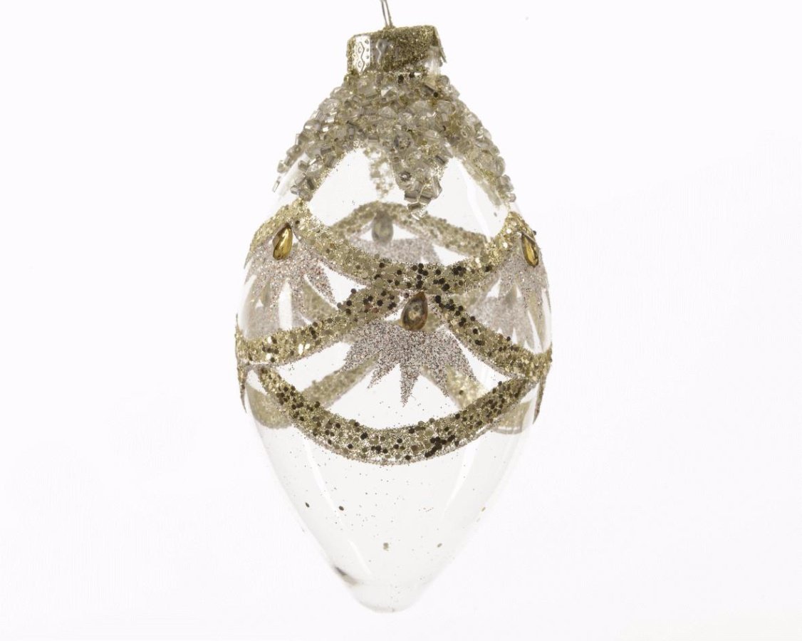 Clear Glass Teardrop Bauble | 22955 | Christmas / Hanging Decorations ...