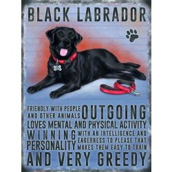 Mini Metal Sign - Black Labrador | 24265 | Signs & Plaques / Animals ...
