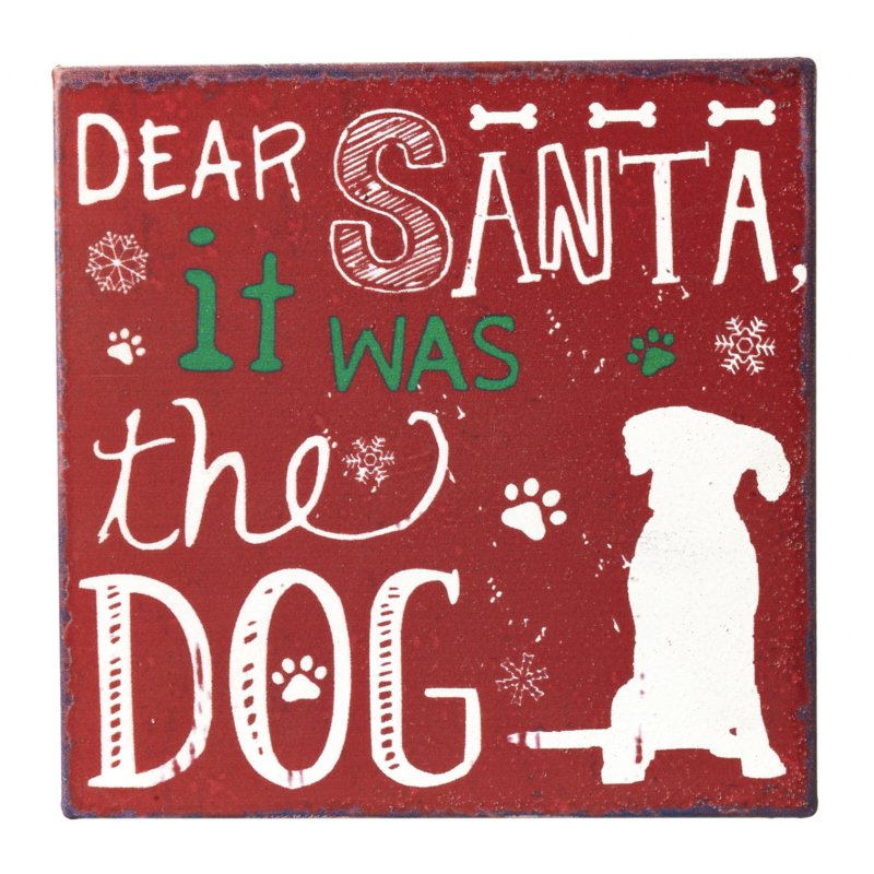 HLD386B / Dear Santa Metal Dog Sign | 24849 | Christmas / Signs and ...