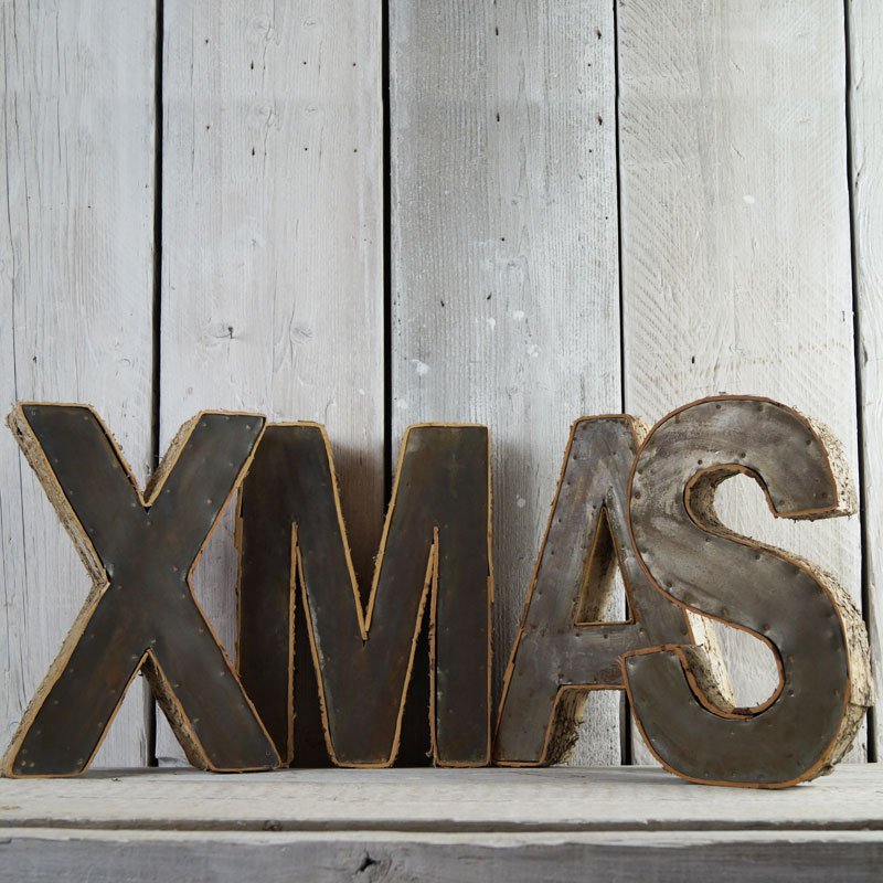 Birch & Iron Xmas Sign, 30cm | 25004 | Christmas / Signs and Plaques ...