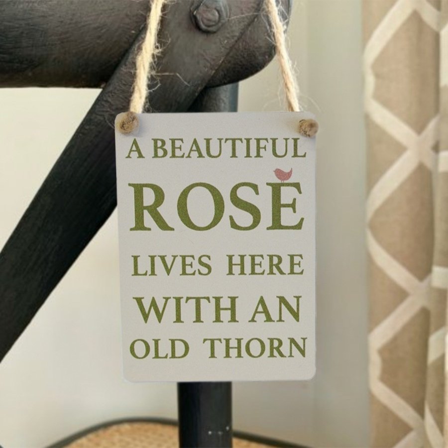 A Beautiful Rose Old Thorn Mini Metal Sign 9cm | 26050 | Outdoor Living ...