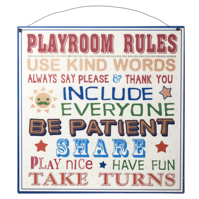 HLD373 / Playroom Rules Sign | 26102 | Signs & Plaques / Kids & Baby ...