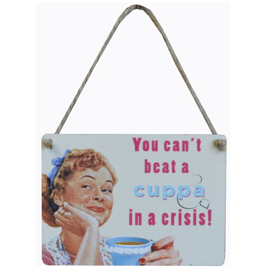 Vintage Cuppa Mini Metal Sign | 27348 | Interior Decor / Kitchen ...