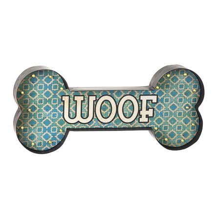 PCE726 / WOOF Bone Sign | 29013 | Interior Decor / Lighting | Rosefields