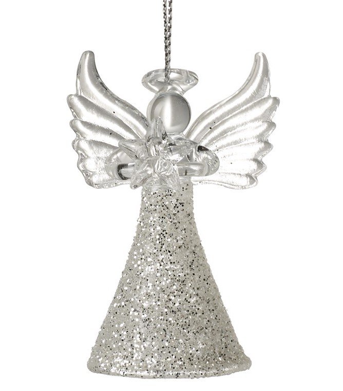 Hanging Glass Angel Decoration | | Christmas Decorations / Angels ...