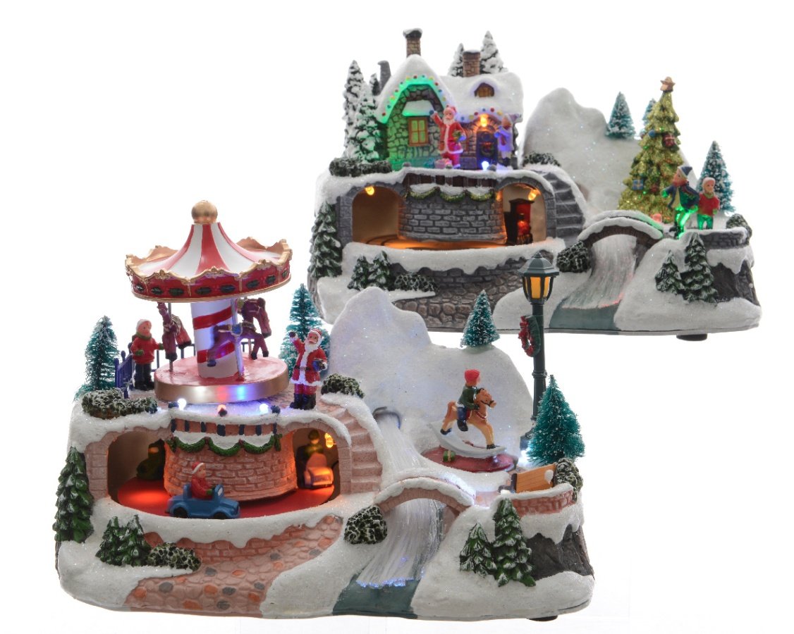 LED Winter Village Asstd 24cm | 33744 | Christmas / Display and Light ...