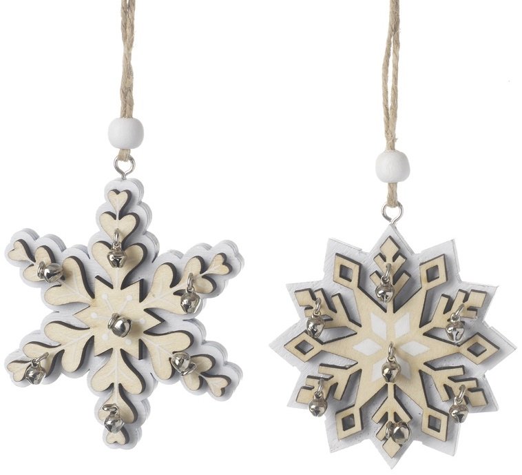 Silver Bell Snowflake Hangers | | Christmas Decorations / Hanging ...