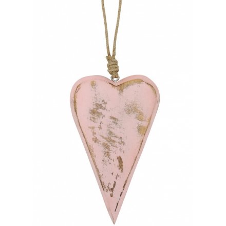 Wooden Pink Heart | 34767 | Interior Decor / Hearts | Rosefields