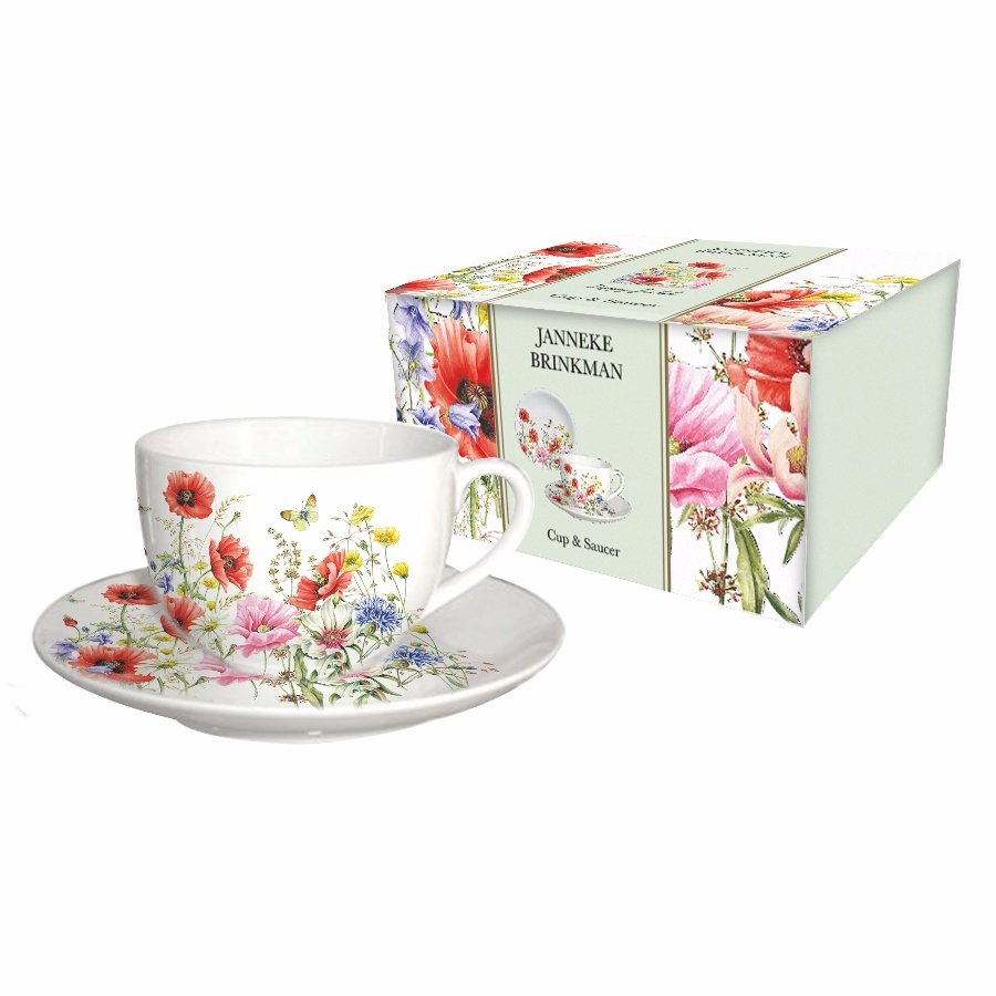 Floral Poppy Tea Cup and Saucer | 36038 | Interior Decor / Kitchen ...