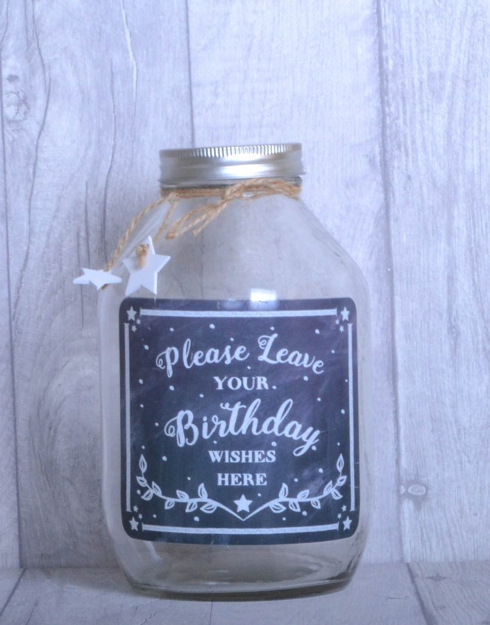 SFZ546E / Large Birthday Wishes Jar 22cm | 36201 | Homeware / Bottle ...