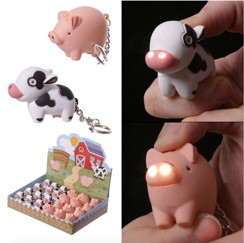 Farmyard Cow And Pig Led Key Ring | 36229 | Children & Baby / Toys ...