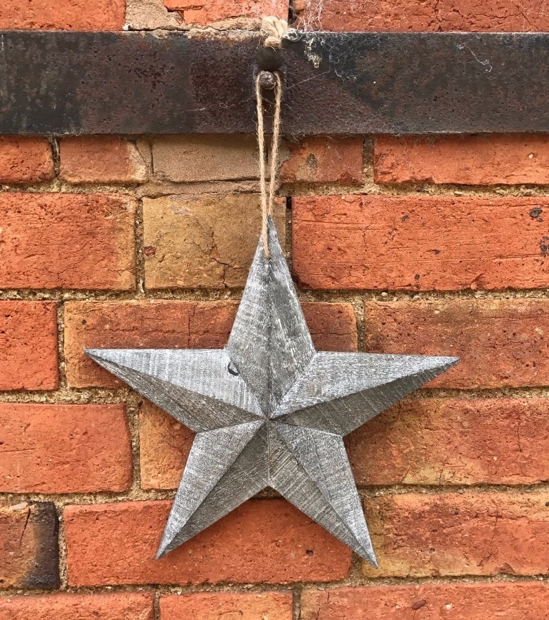 Greywashed Wooden Barn Star, Small 19cm | 37538 | Christmas / Hanging ...