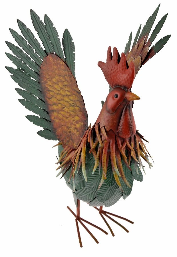 Metal Garden Figure - Posed Cockerel 52cm | 38732 | Outdoor Living ...