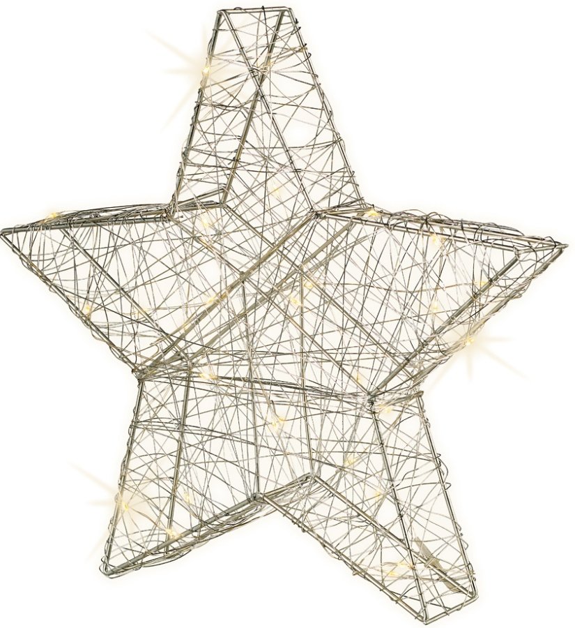Silvered LED Standing Star Light Up 30cm | 39209 | Christmas / Display ...