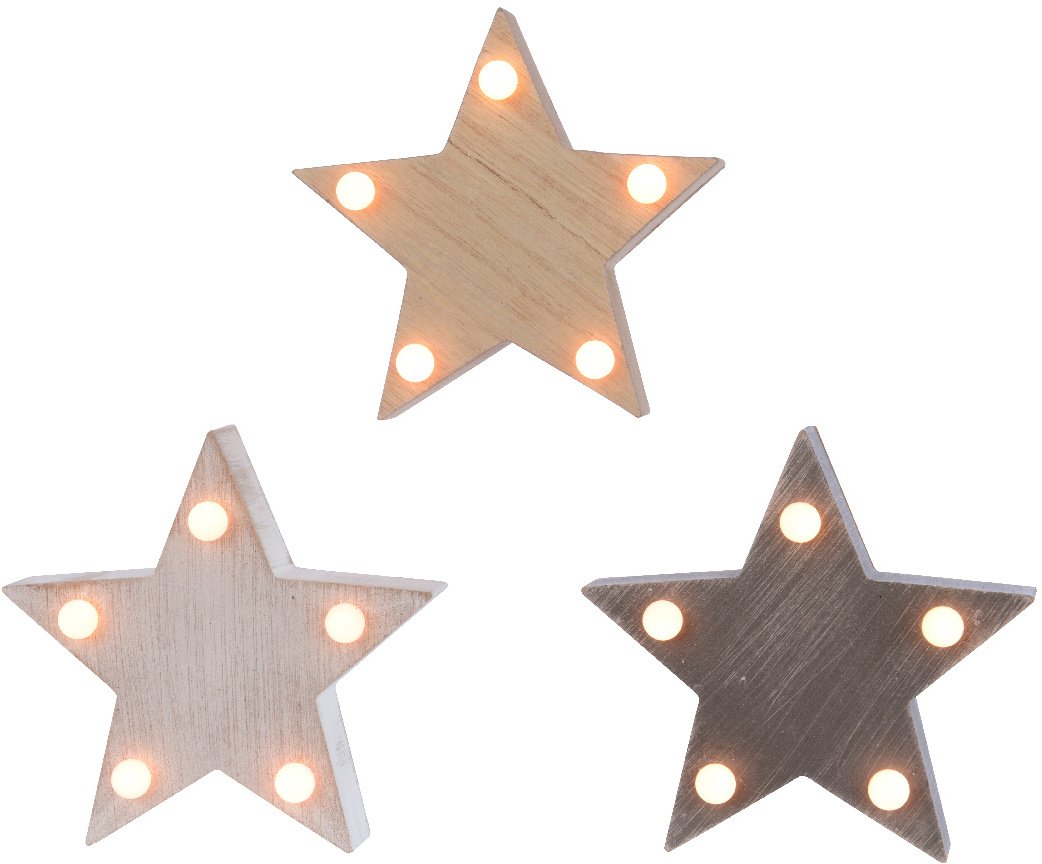 Light Up Wooden Stars | 39221 | Christmas / Display and Light Up ...