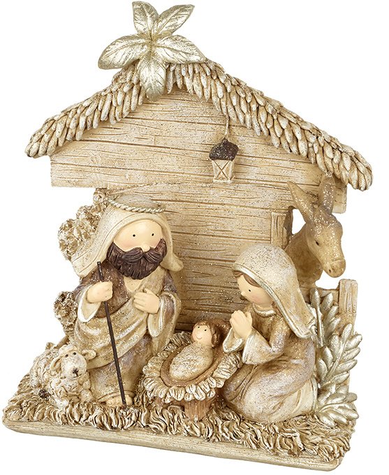 KCC212 / Golden Glitter Nativity Scene 18cm | 39890 | Christmas / Kids ...