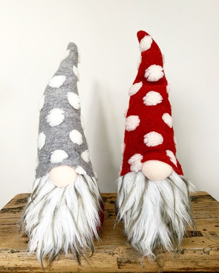 TAD019CS / Grey and Red Standing Santa Gonks 17cm | 40006 | Christmas ...