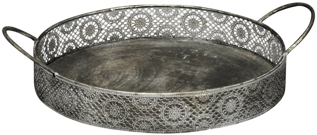 Round Rustic Metal Table Tray | 40062 | Homeware / Decorative ...