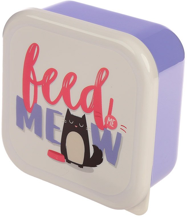 Feed Me Meow Lunch Boxes, Set Of 3, 11.5 x 5.5 cm | 40373 | Kids ...
