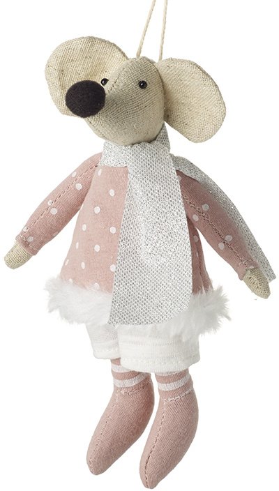 HO619 / Fluffy Dressed Hanging Mice, 18cm | 40637 | Christmas / Hanging ...