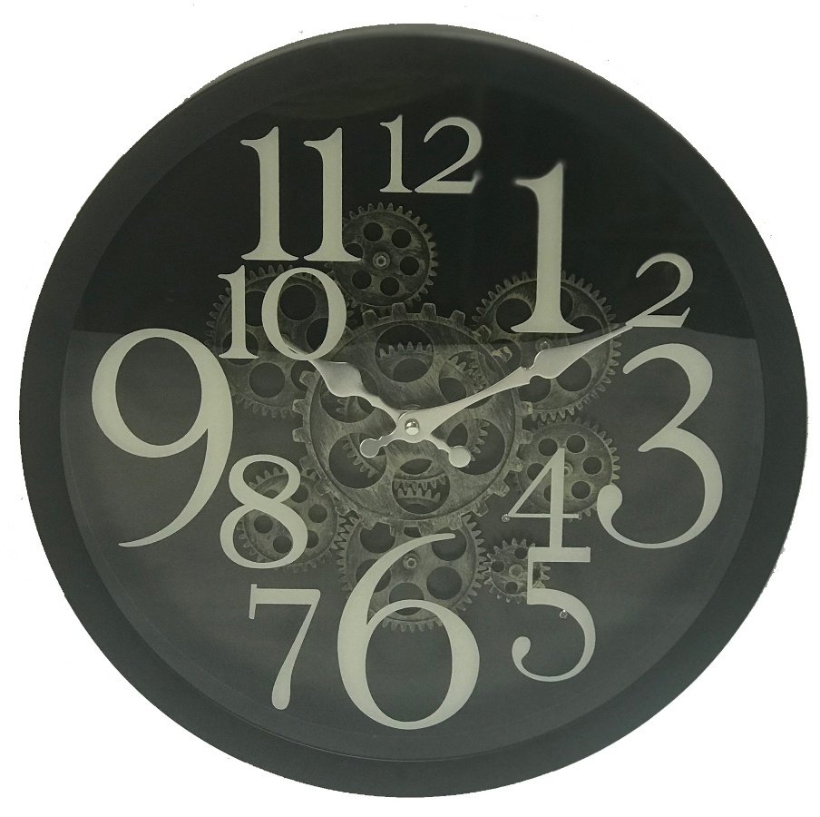 CL2035 / Industrial Black & Brass Cog Clock | 40909 | Homeware / Clocks ...