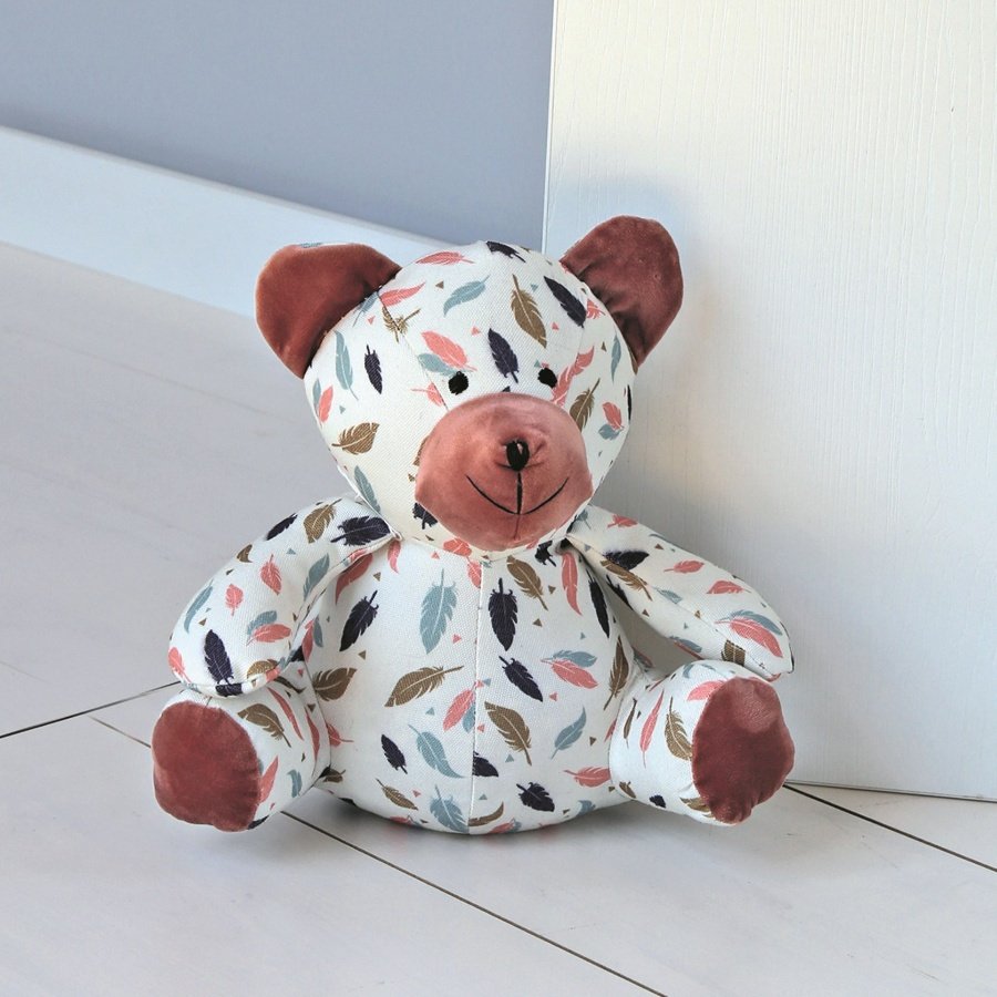 Pastel Feather Teddy Bear Doorstop, 26cm | 40955 | Homeware / Door ...