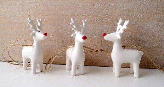White Reindeer Decoration, 3a | 41015 | Christmas / Hanging Decorations ...
