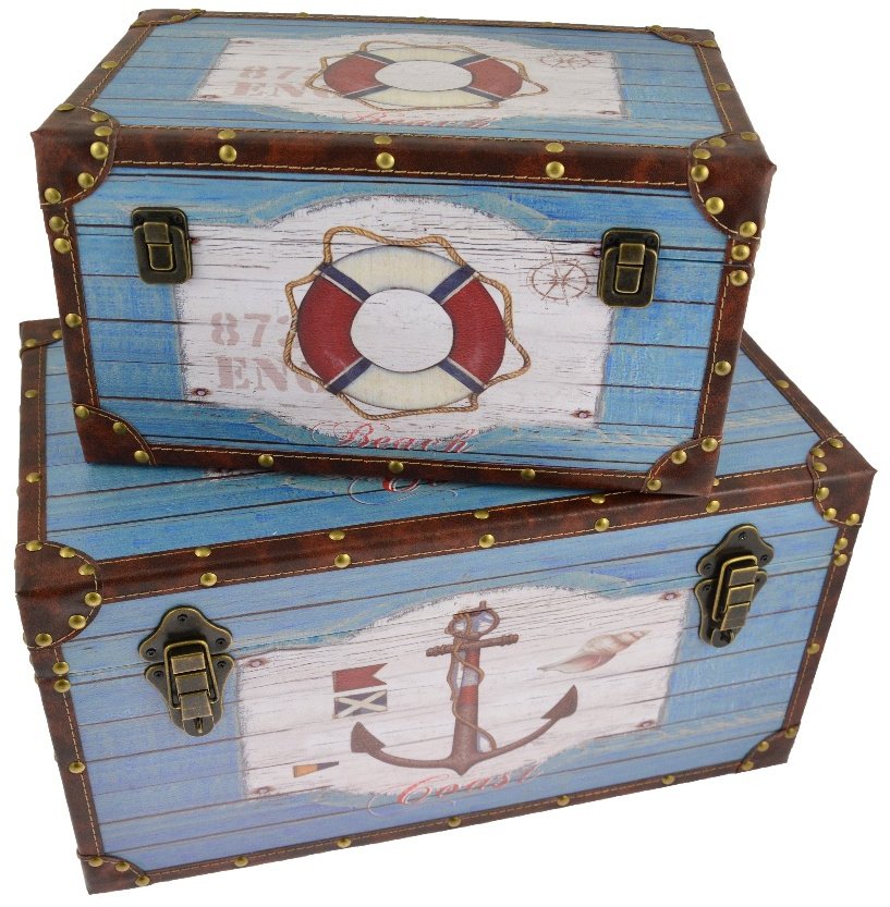 Set of 2 Nautical Storage Trunks | 41179 | Homeware / Storage ...