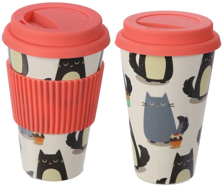 Feline Fine Cat Bamboo Travel Mug | 41268 | Interior Decor / Kitchen ...