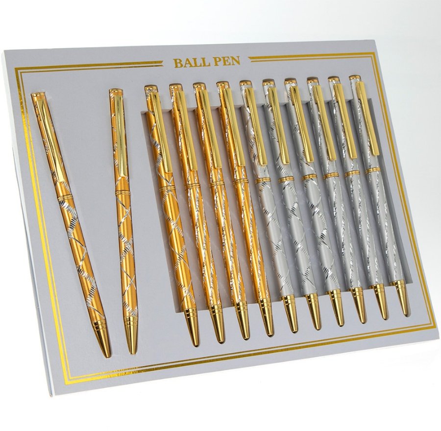 LP43171 / Laser Cut Ballpoint Pens - Silver/Gold | 41452 | Ranges ...