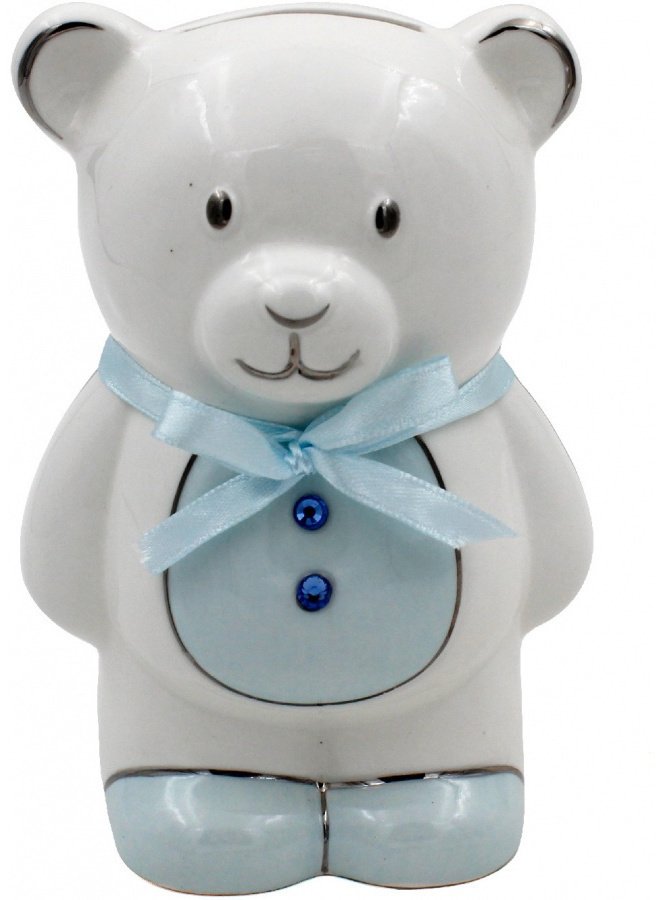 LP42938 / Blue Teddy Bear Money Bank 13cm | 41465 | Kids / Decorations ...