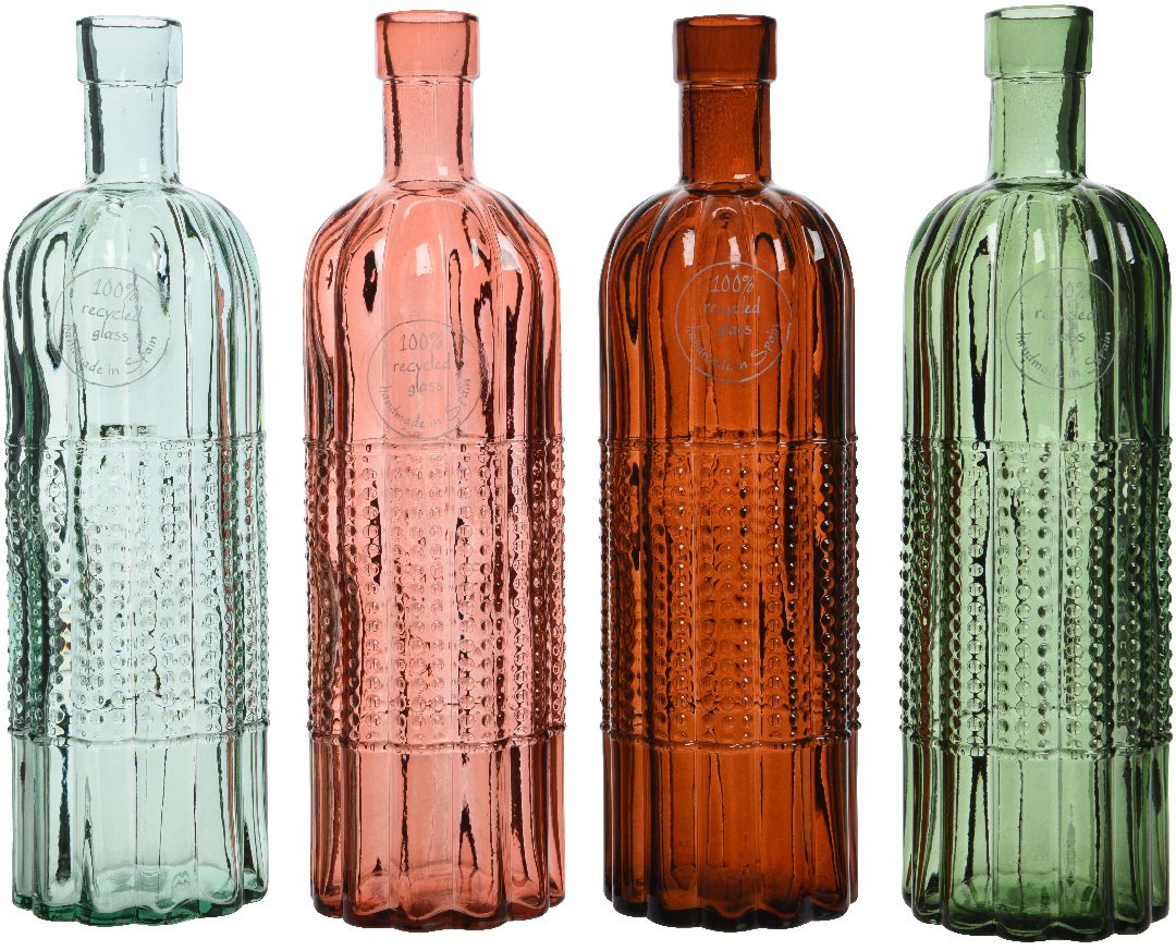 Textured Glass Bottles, 4a 24cm | 41761 | Interior Decor / Decorations ...