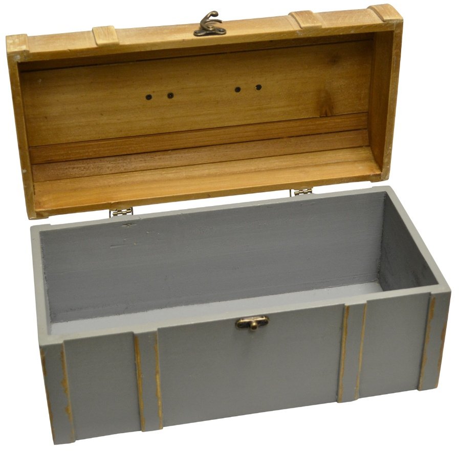 Shabby Grey Wooden Trunks Set of 2, 34cm | 41859 | Homeware / Storage ...