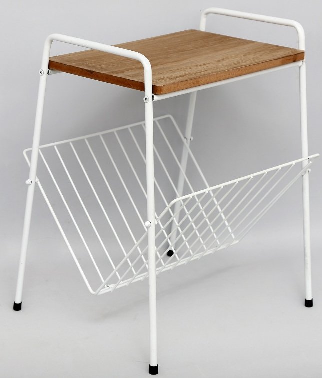 WF2067 / Wire Magazine Rack With Wooden Top 45cm | 41909 | Interior ...