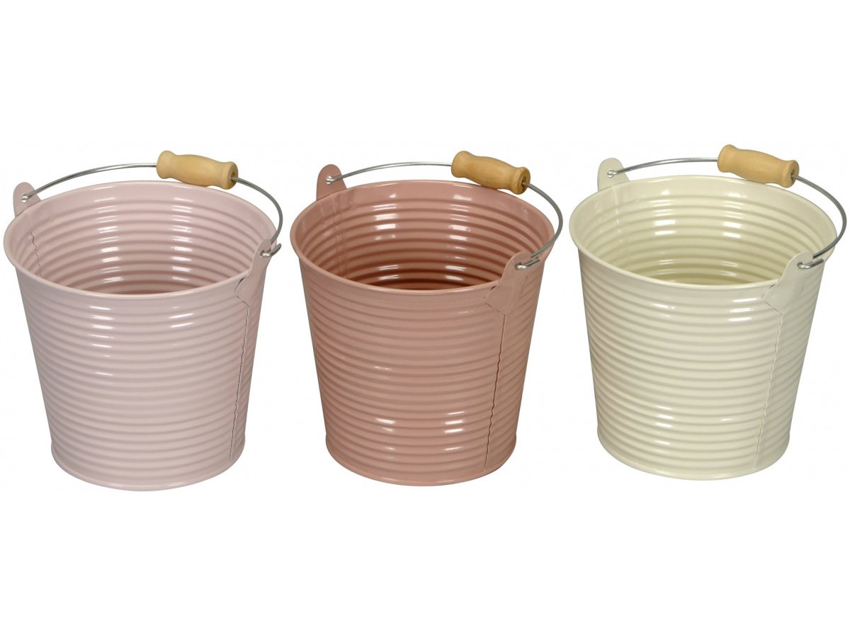 Pink Pastel Buckets, Set 3 | 42085 | Outdoor Living / Planters ...