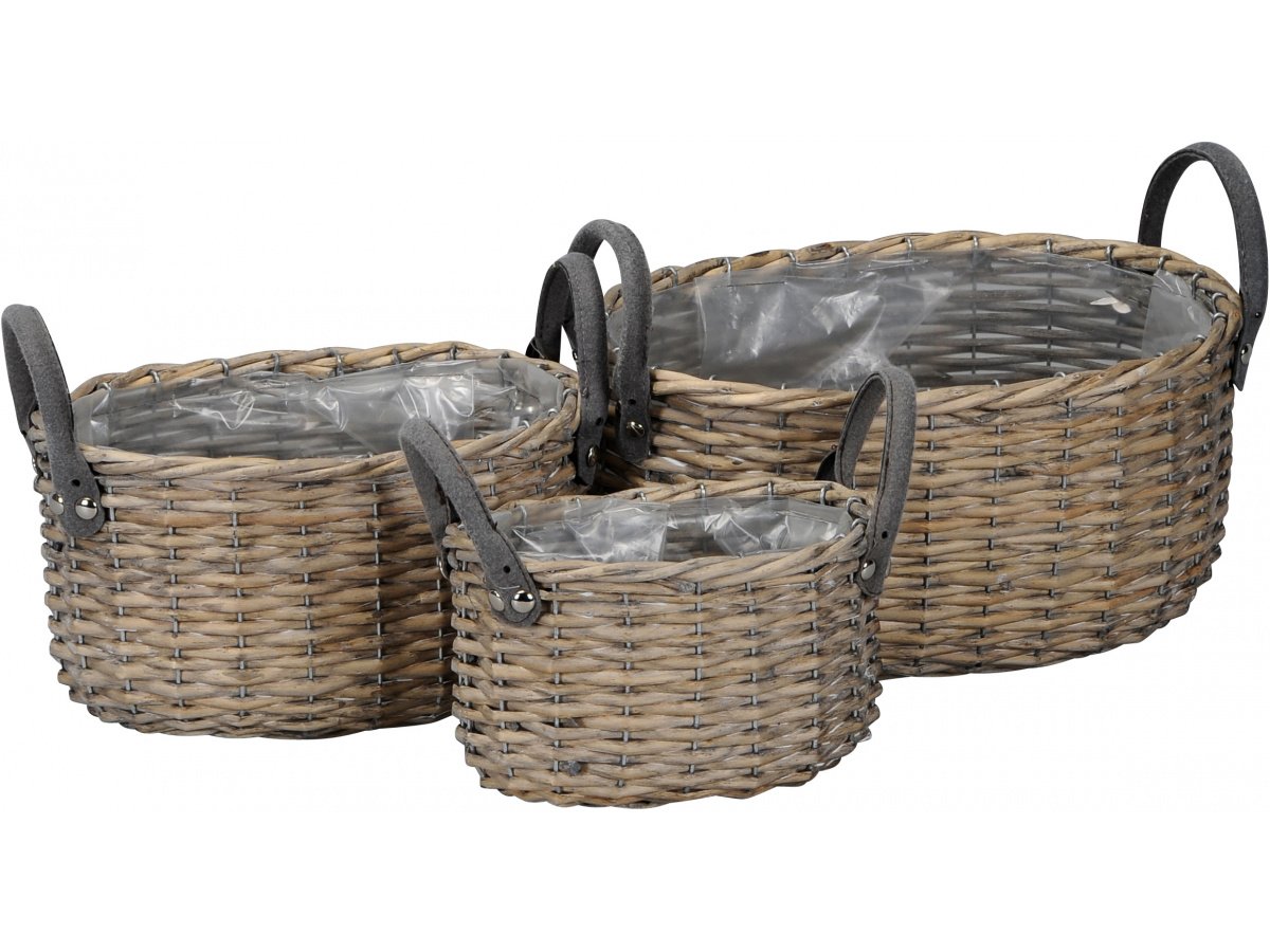 Woven Oval Baskets, Set 3 | 42198 | Interior Decor / Storage | Rosefields