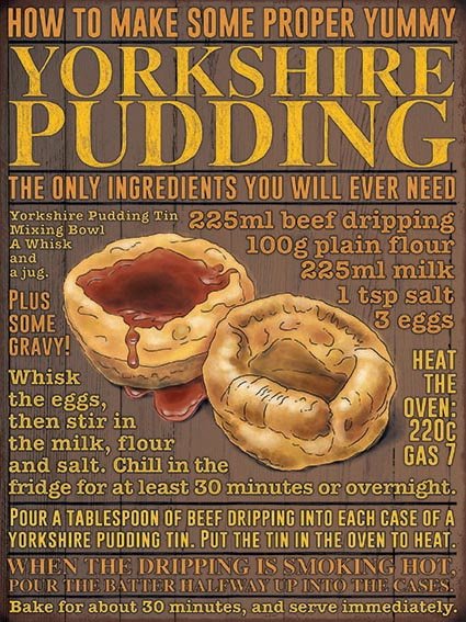Yorkshire Pudding Metal Sign | 42444 | Signs & Plaques / Food & Drink ...