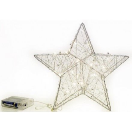 XMS1074 / LED Standing Silver Star, 25cm | 43252 | Christmas / Display ...