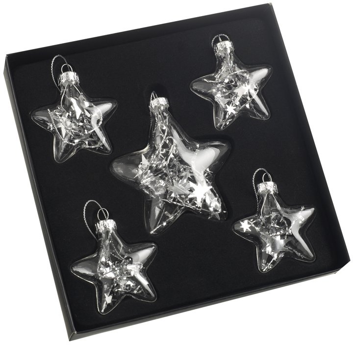 Glass Star Baubles | | Christmas Decorations / Hanging Decorations ...