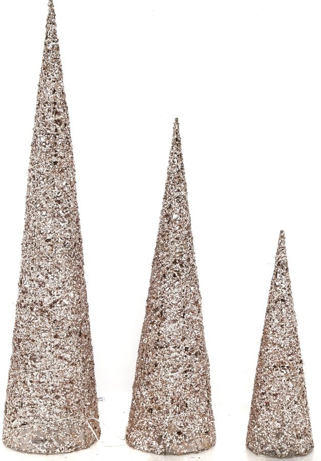 XMCP0110 / Set of 3 LED Copper Cones | 43793 | Christmas / Display and ...