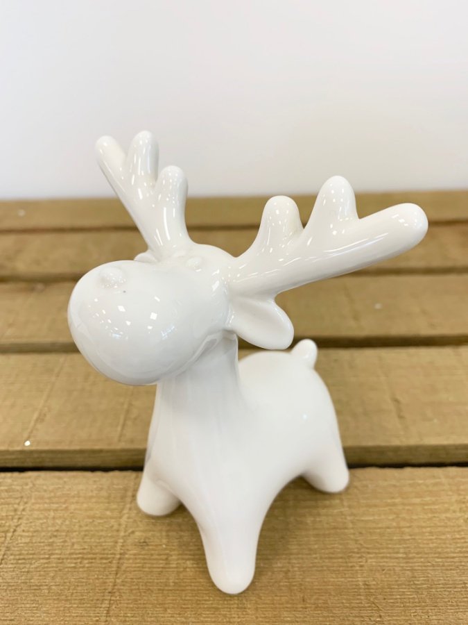 White Ceramic Reindeer, Small | 44112 | Christmas / Ornaments | Rosefields