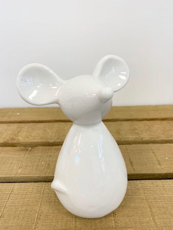 White Ceramic Mouse, 10cm | 44113 | Christmas / Standing Decorations ...