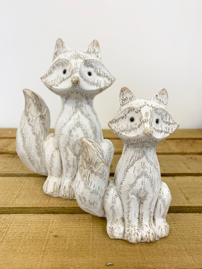 Large White Resin Fox | 44128 | Christmas / Standing Decorations ...